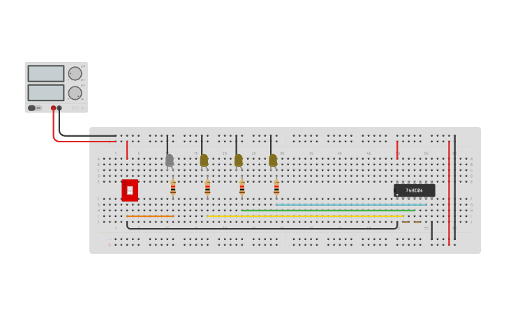 Circuit design Act 4 - NOT Gate - Tinkercad