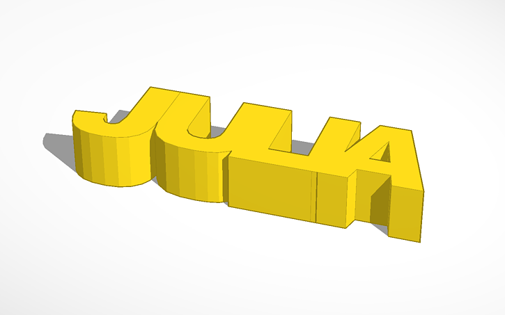 3D design Julia Name Tag | Tinkercad