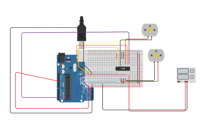 Circuit Design Motor Control Using Serial Communication Tinkercad