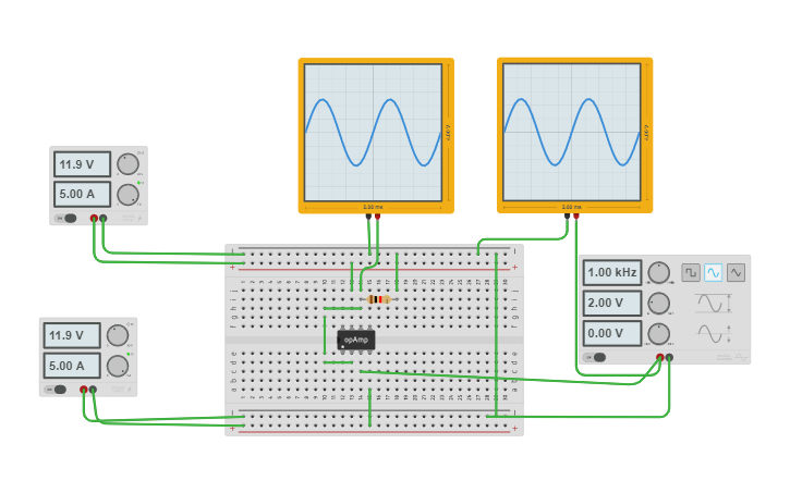 Circuit design Voltage Follower - Tinkercad