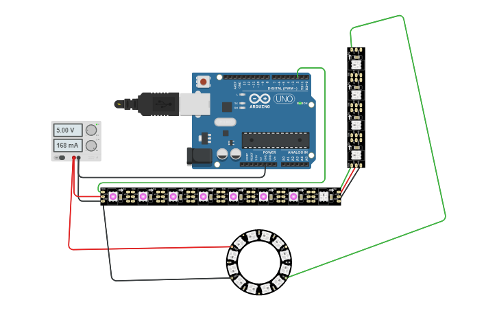 Circuit design Clase 14 - NeoPixel | Tinkercad