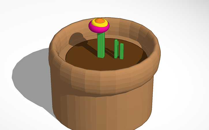 3D design flower pot - Tinkercad