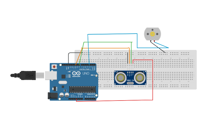 Circuit design arduino sensor distancia diego perez | Tinkercad