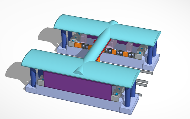 3D design Typical station platform (side platform arrangement) - Tinkercad