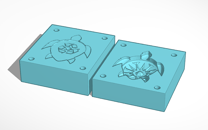 3D design Tortuga pacifico molde / Turtle mold - Tinkercad