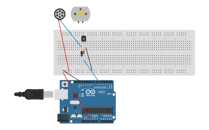 Circuit design Motor - Tinkercad