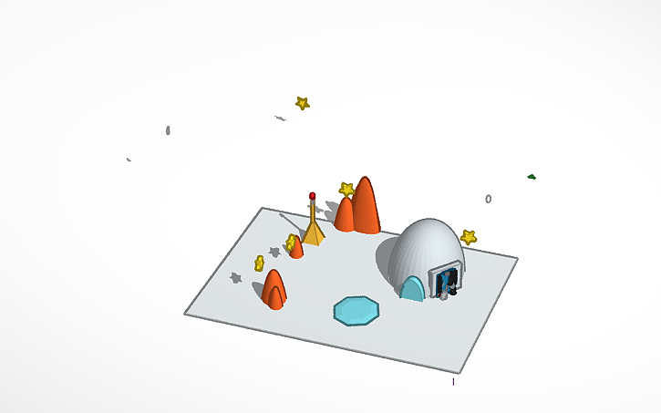 3D design moon base - Tinkercad