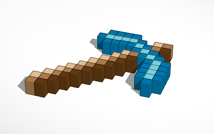 3D design minecraft pickaxe - Tinkercad