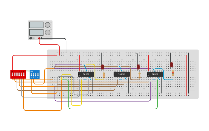 Circuit Design 8x3 Encoder Tinkercad