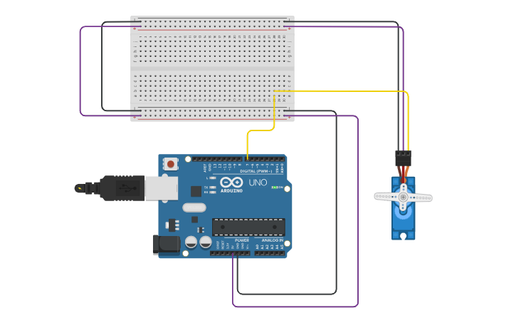 Circuit design servo motor - Tinkercad