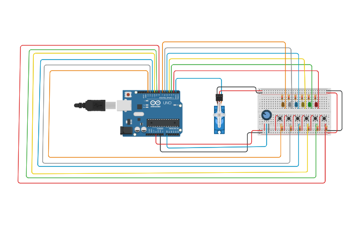 Circuit Design ประยุกต์ใช้วงจรควบคุมทำงาน Potentiometer Tinkercad