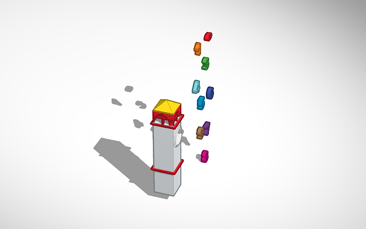 3D design clock tower - Tinkercad