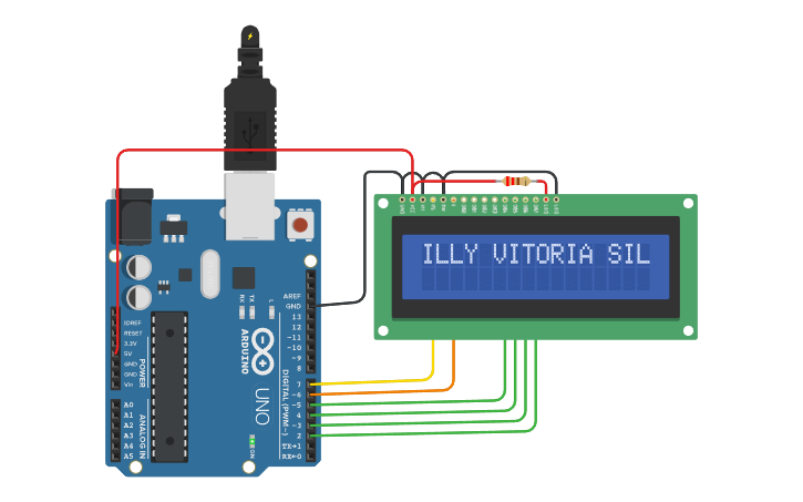 Circuit design LCD - Tinkercad