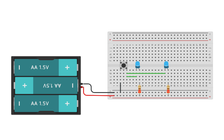 Circuit design Electrónica: LEDs en paralelo - Tinkercad