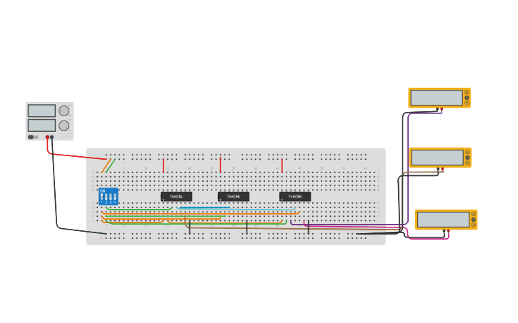 Circuit design One bit Comparator - Tinkercad