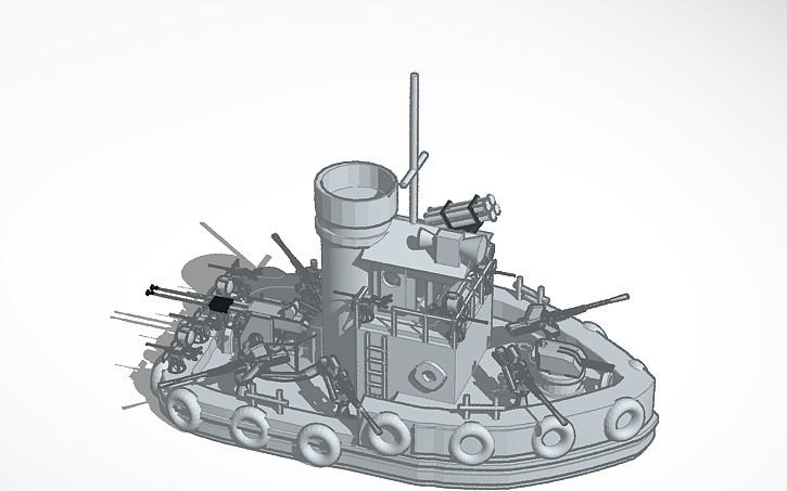 3D design Armed Tug boat - Tinkercad