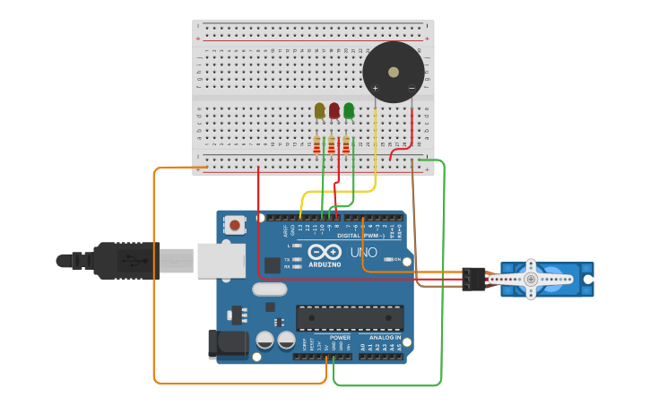 Circuit design Automatic-Door-Opening-Using-IR-Sensor - Tinkercad