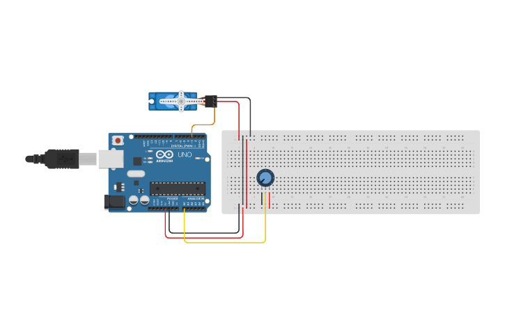 Circuit design Servo Motor com Potenciômetro - Tinkercad