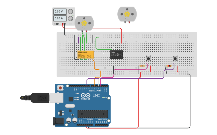 Circuit design Copy of ascensor con arduino - Tinkercad