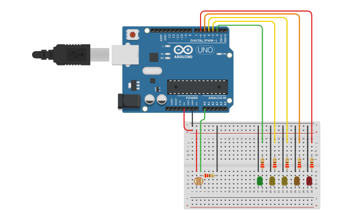 Circuit design Light Meter - Tinkercad