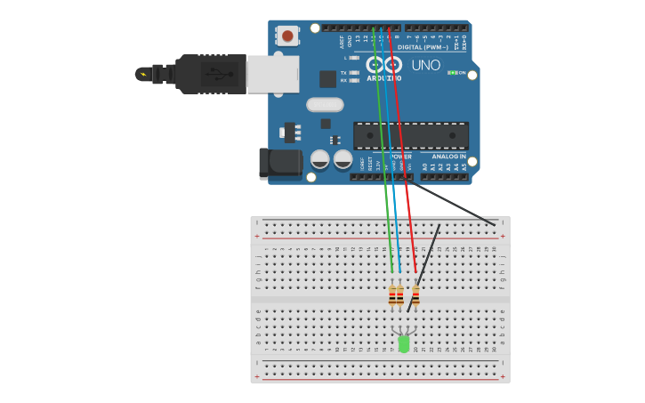 Circuit design LED RGB 2 | Tinkercad