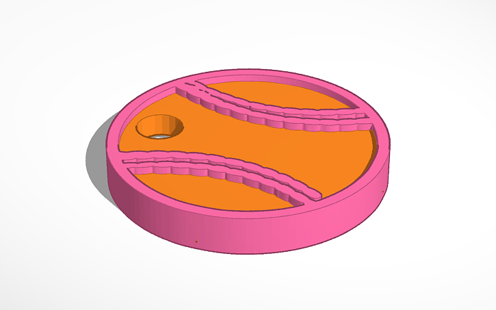 3D design Softball Keychain - Tinkercad