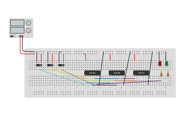 Circuit design FULL ADDER | Tinkercad