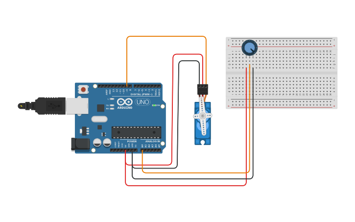 Circuit Design Arduino And A Potentiometer Tinkercad