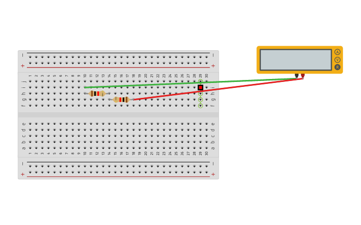 Circuit design Two resistors in series - Tinkercad