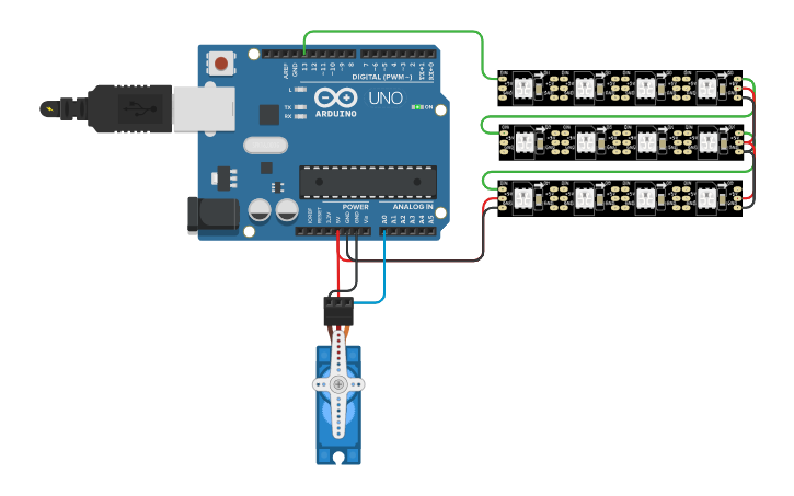 Circuit design LED Strip - Skenario 3 - 1918063 | Tinkercad