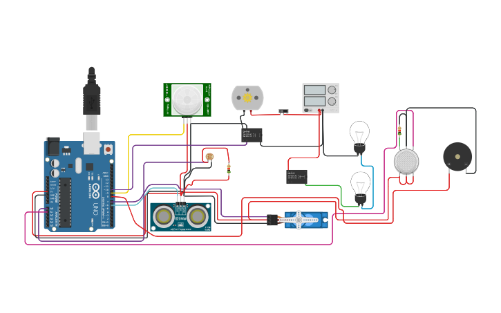 Circuit design Smart Home Automation system - Tinkercad
