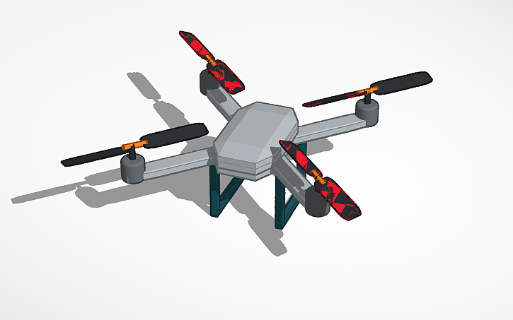 3D design drone 4 rotor - Tinkercad