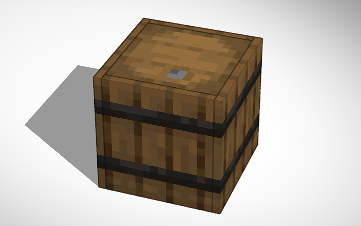 3D design Minecraft Barrel - Tinkercad