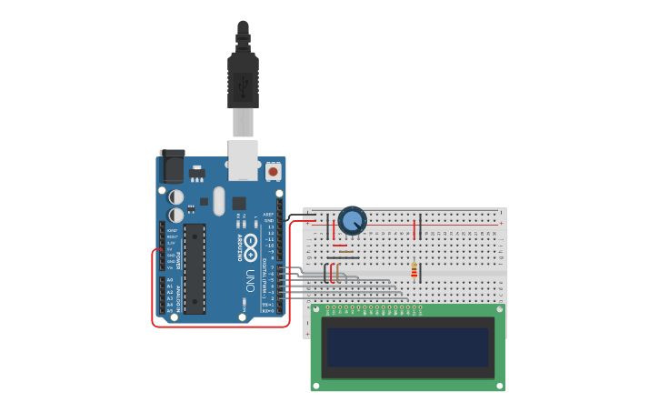 Circuit design lcd - Tinkercad