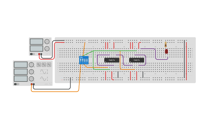 Circuit design SISO | Tinkercad