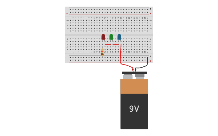 Circuit design Circuito en serie - Tinkercad