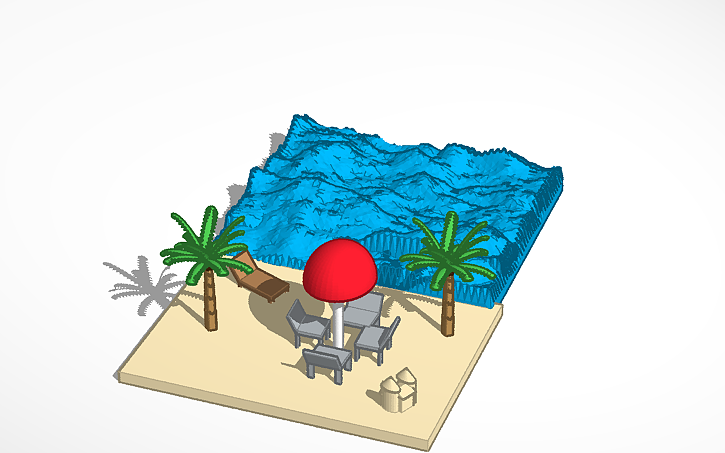 3D design beach - Tinkercad