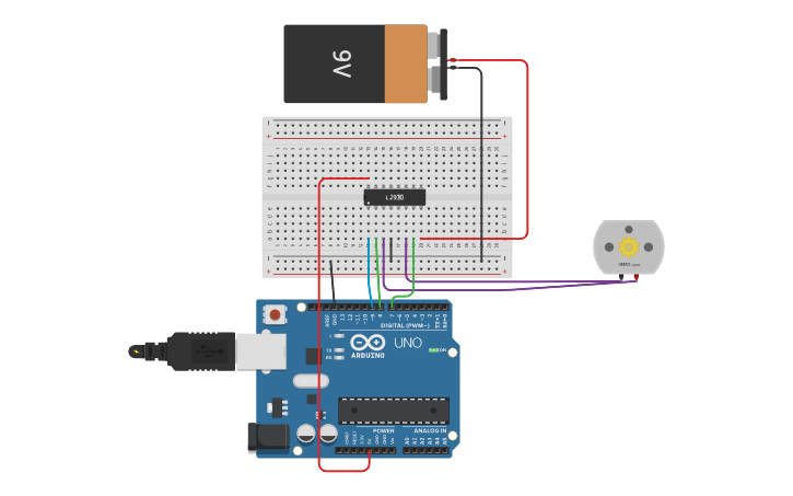 Circuit design 5.1.1 DC Motor | Tinkercad