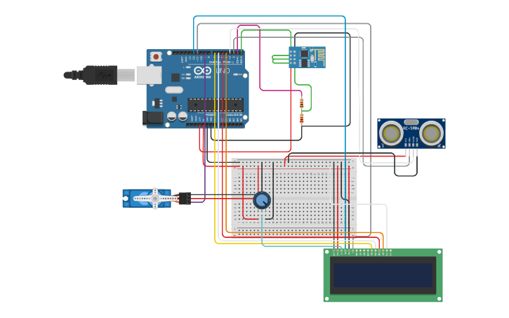 Circuit design Automatic Door Opener: Ultrasonic Sensor + Servo Motor ...
