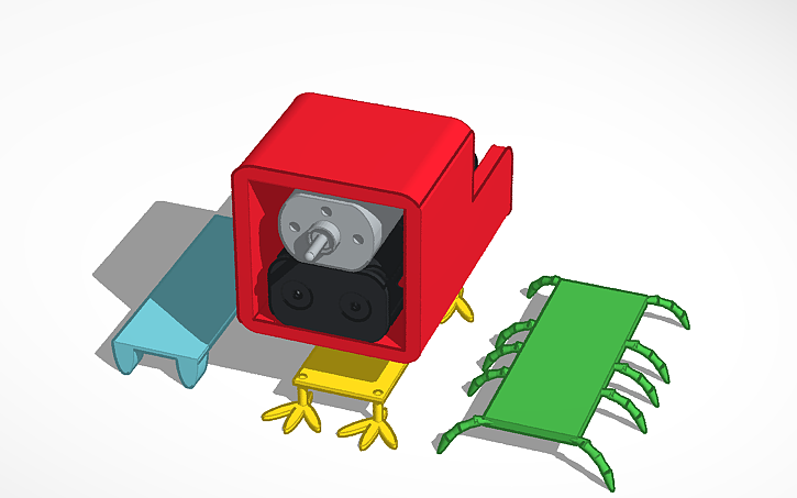 3D design Legs for DC Motor 5v with AA battery Holder - Tinkercad