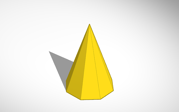 3D design pyramide à base décagone - Tinkercad