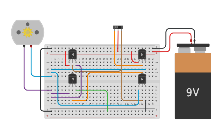 Circuit design Ponte H - Tinkercad