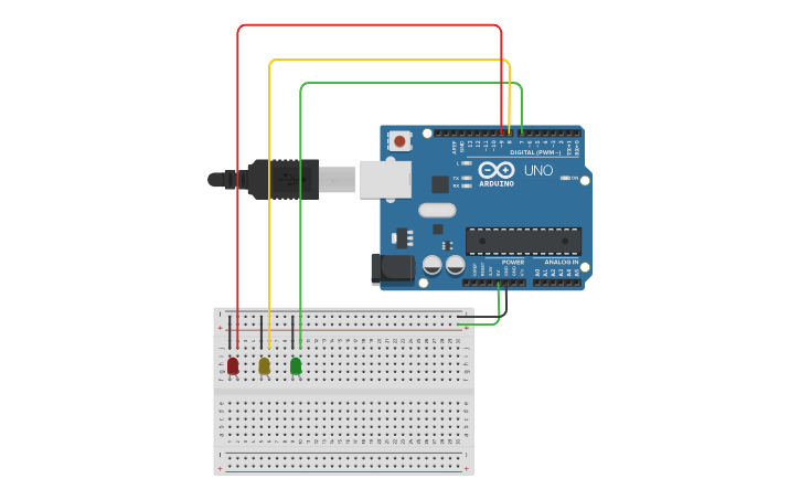 Circuit Design Traffic Light Using Arduino Tinkercad