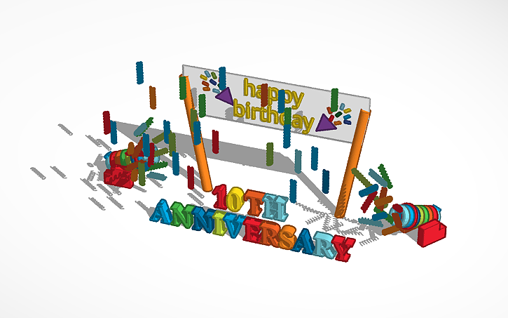 3D design happy birthday - Tinkercad