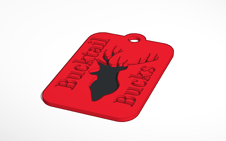 3D design bucks keychain - Tinkercad