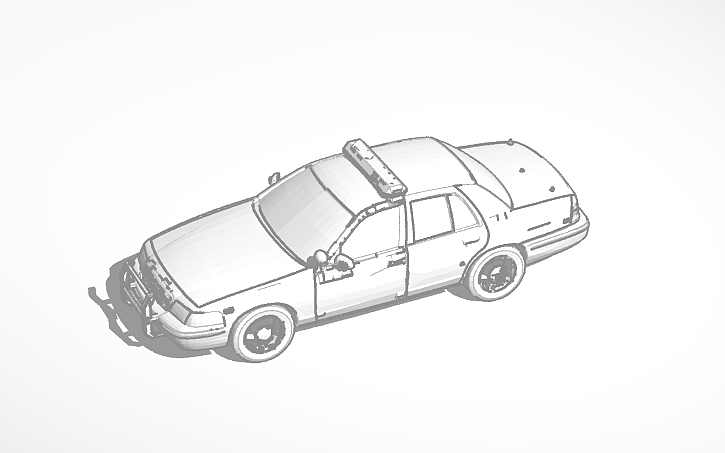 3D design #13 Police Car (No Skin) - Tinkercad