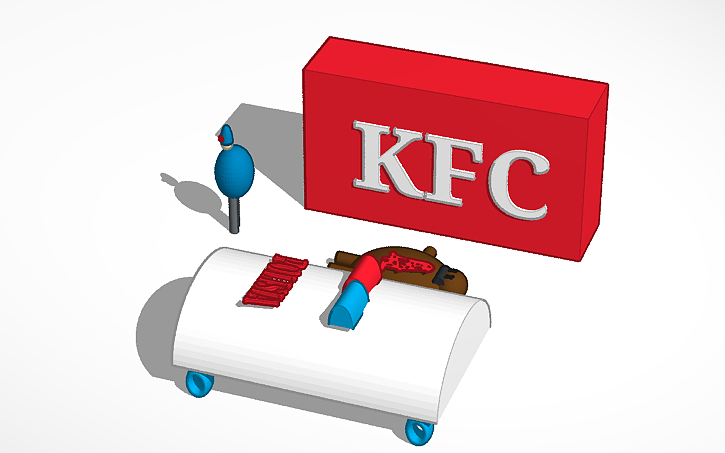 3D design Rick Ross skotinn á KFC í Bretlandi | Tinkercad