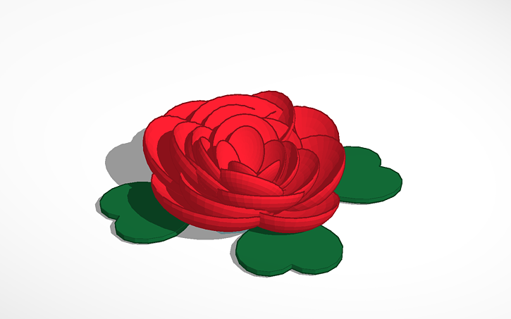 3D design red rose - Tinkercad