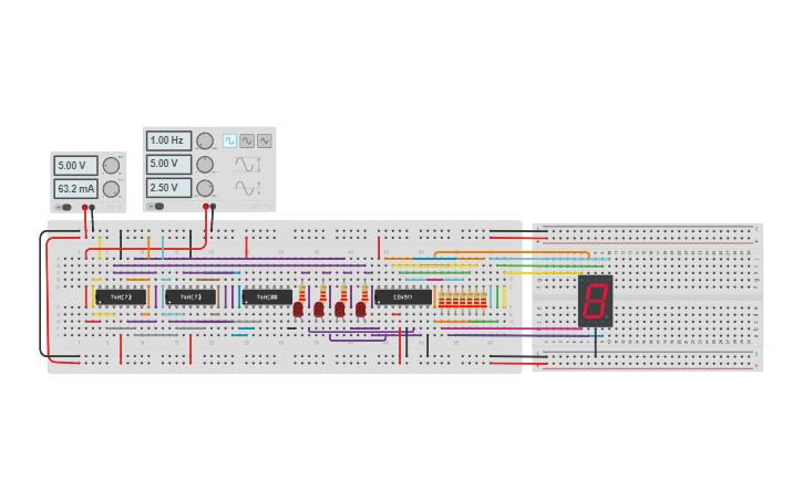 Circuit Design Rangkaian Up Asinkron Mod 12 Tinkercad