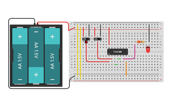 Circuit design AND LOGIC GATE - Tinkercad